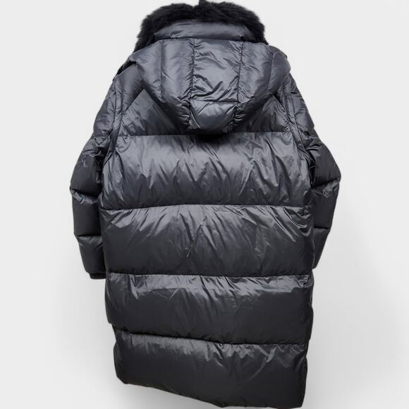 Yves Salomon | Jackets & Coats | Yves Salomon Long Down Jacket Lambswool Collar Womens Us 8 Eu 4 ...